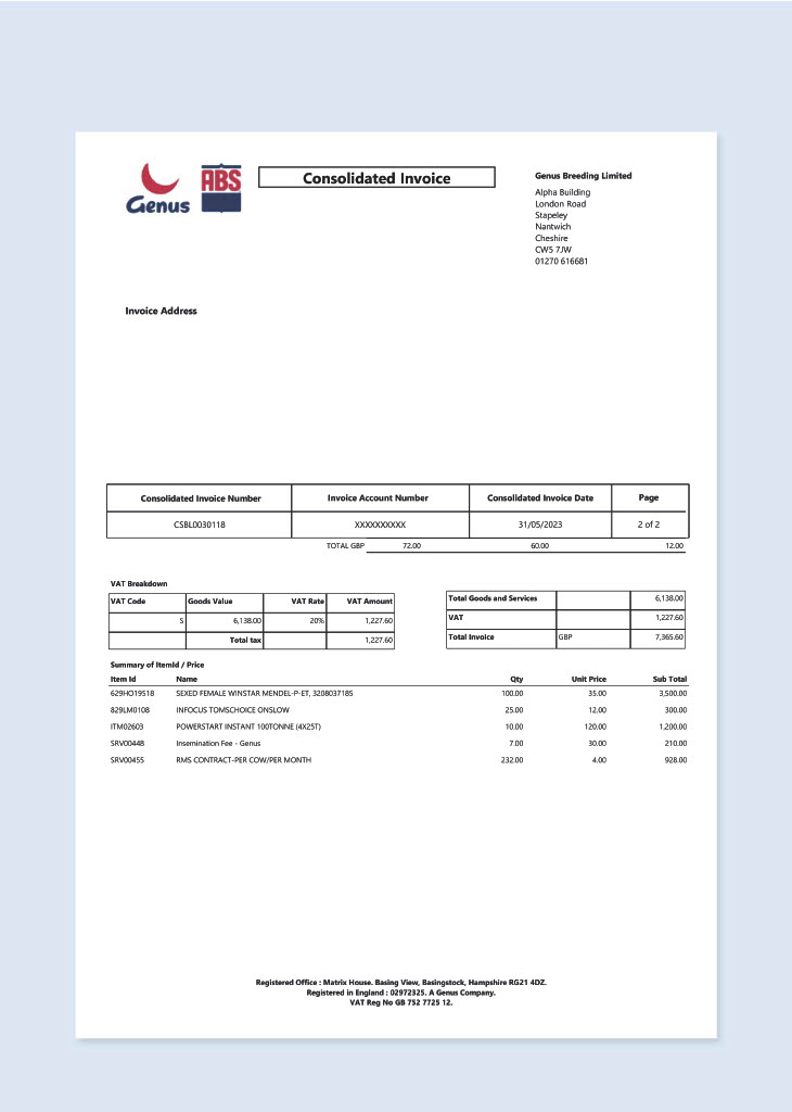 Your invoice - Explained - ABS Global UK