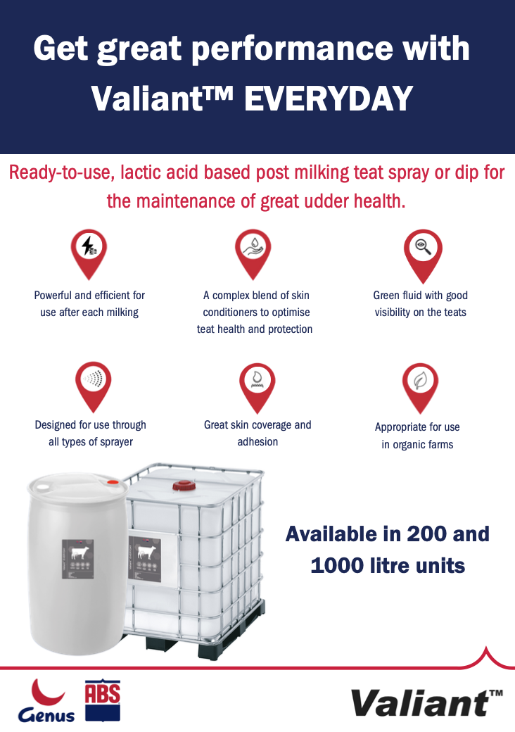 Valiant™ - Teat dip for dairy cows - ABS Global UK